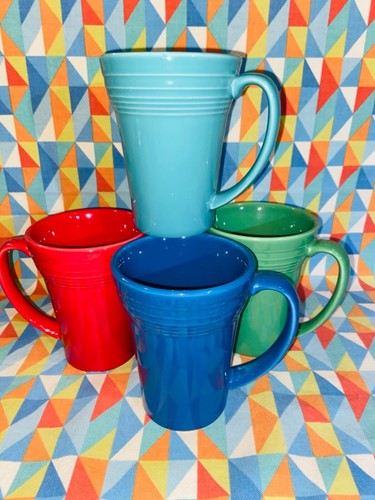 NEW set of 4 FIESTA LATTE bistro MUG 18 oz mixed colors FIESTAWARE ...