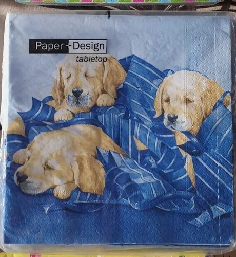 1 P . Servietten 33 x 33 Welpen / Whelps von Paper- Design .. süsse ...