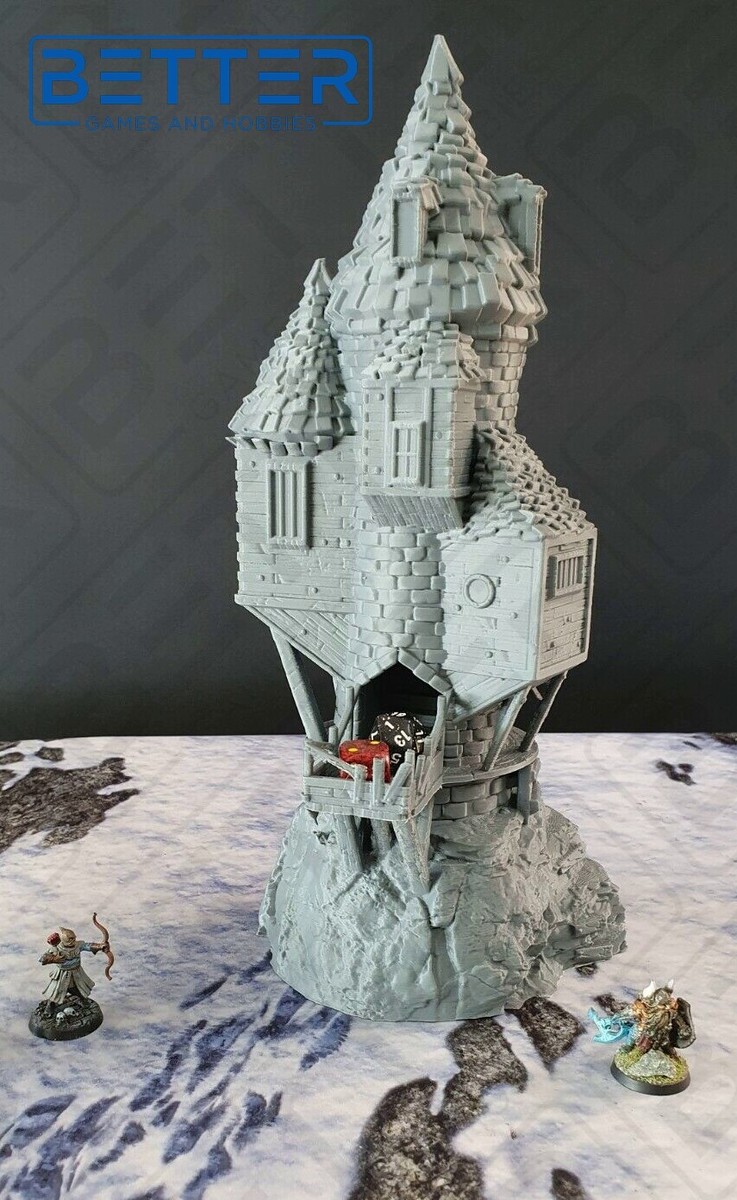 Retro Rocket Dice Tower - 3D printed tabletop gaming Sci-fi space ...