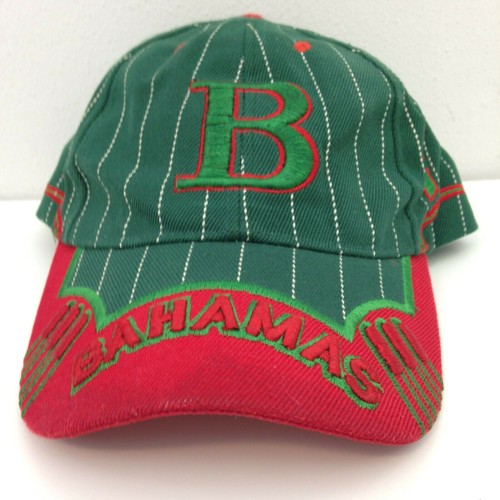 The Bahamas Baseball Hat Red Green Stripes Adjustable Cap - Island ...
