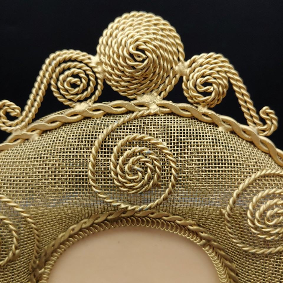 Ornate Wire Mesh Photo Picture Frame - 3.5x5 vtg Gold Scroll Arch ...