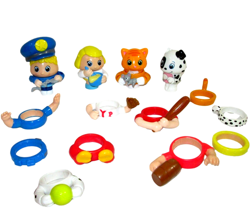 Little People Pop On Pals Lot Spin Master Cat Dog Dress Up 18 Pieces ...