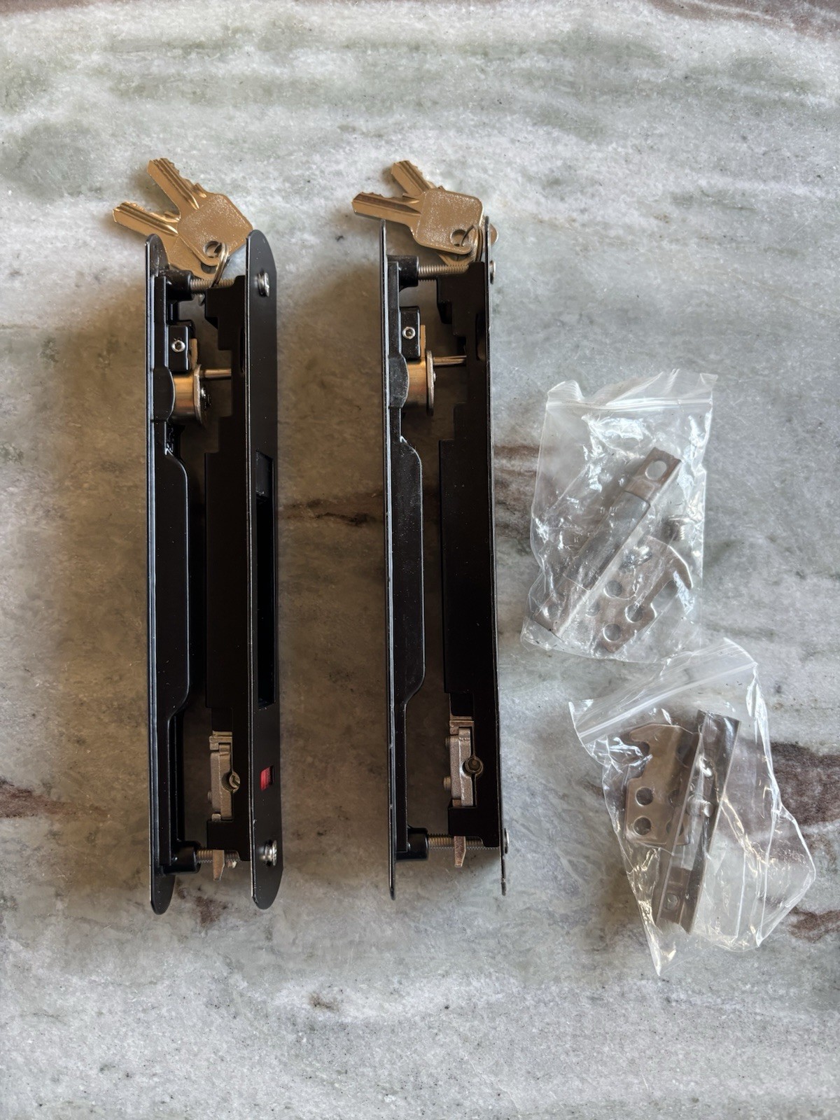 2 Set Sliding Glass Door/ Window Handle Lock Hook Style Flush Mount ...
