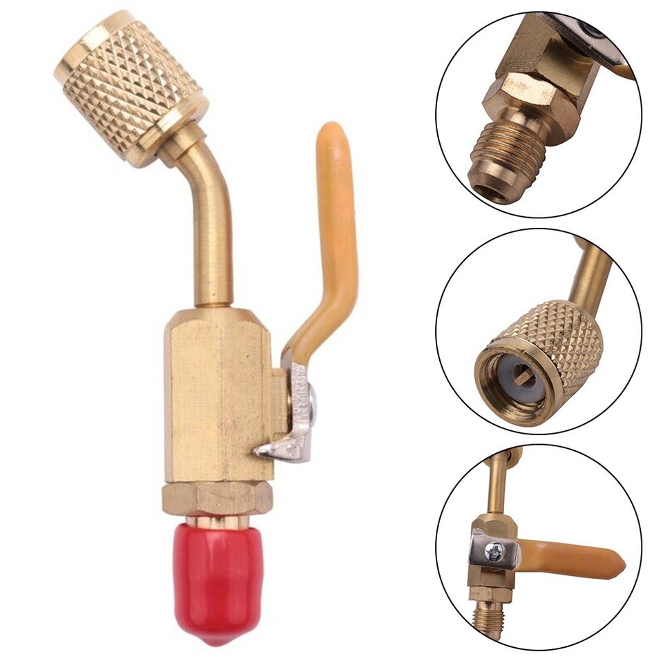 Stop Valve Brass HVAC R410a Brass Shut Valve For A/C Charging Hoses ...
