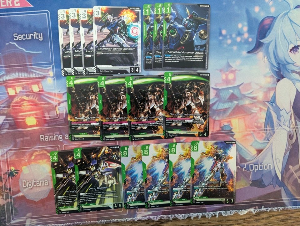Gundam TCG Green White Deck Gundam Deathscythe Wing Gundam Zero Duomaxwell GD01 | eBay