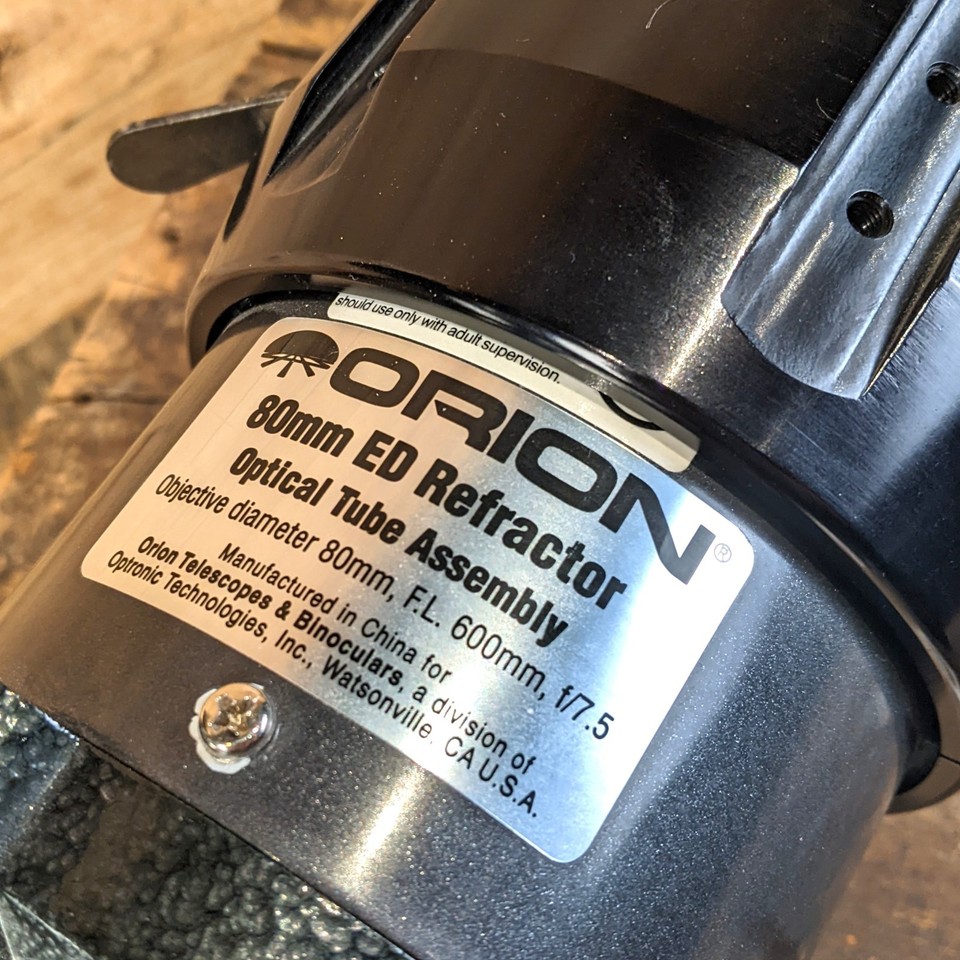 Orion 80mm ED Refractor Optical Tube Assembly f/7.5 W/Solar Lens ...
