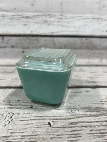 VTG Pyrex 501 Turquoise Aqua Blue 1 1/2 Cup Refrigerator Fridge Dish ...