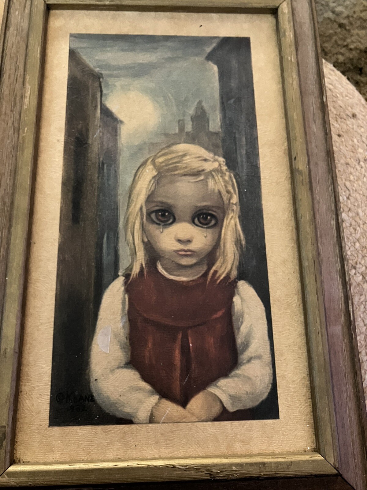 KEANE ART BIG EYES 1962 FRAMED PRINT NAMED “REJECTED” - RARE GREAT ...