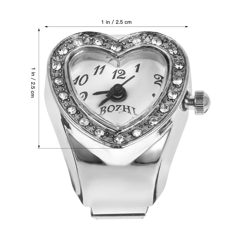 Elastic Finger Ring Watch Heart Shape Quartz Watch Retro Watch for Men ...