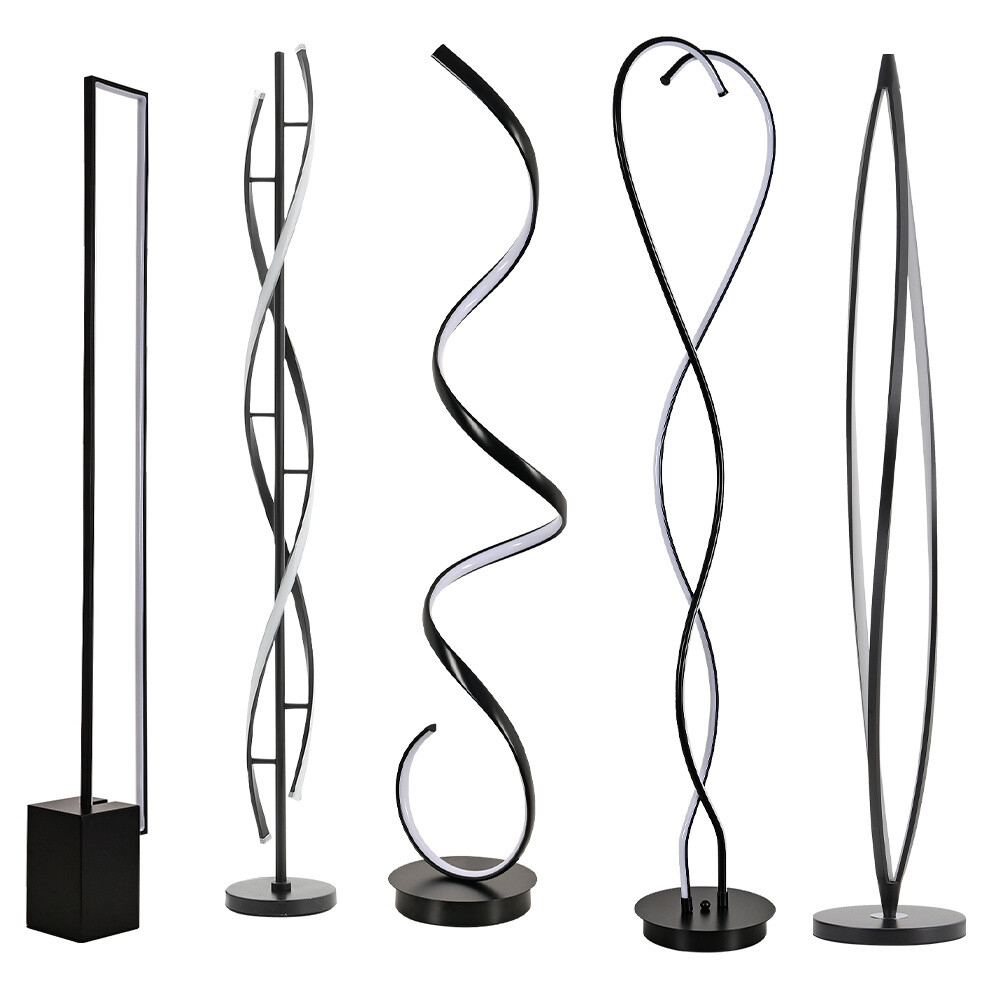 Tall LED Floor Lamp Reading Standing Spiral Lamp Modern Room Cool White ...