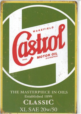 Metal Wall Sign Castrol Oil for Garage Bar Shed Kitchen Man Cave 12" x ...