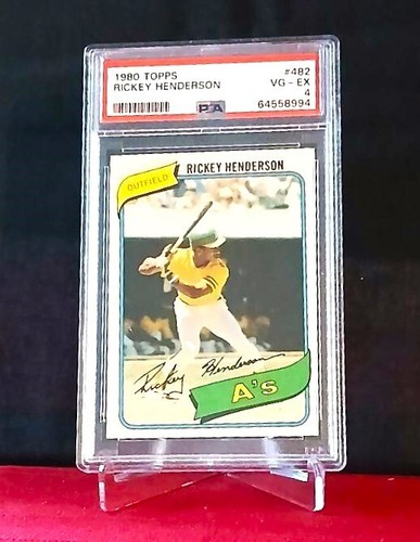 1980 Topps, #482, Rickey Henderson, Rookie Card, PSA VG-EX 4, 64558994 ...
