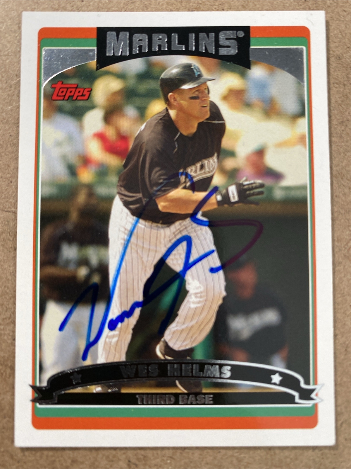 WES HELMS 2006 TOPPS #578 Autographed Card - Florida Marlins | eBay