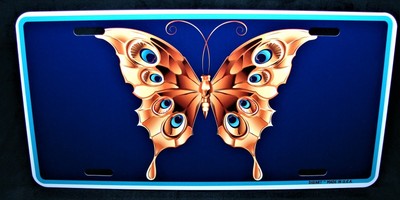 BUTTERFLY METAL CAR LICENSE PLATE.BUTTERFLY ANIMAL LOVE FRIEND CAR ...