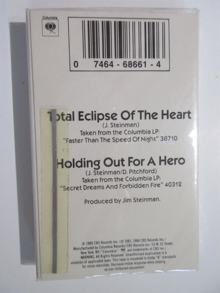 Bonnie Tyler Total Eclipse Of The Heart Cassette Tape NEW Sealed | eBay