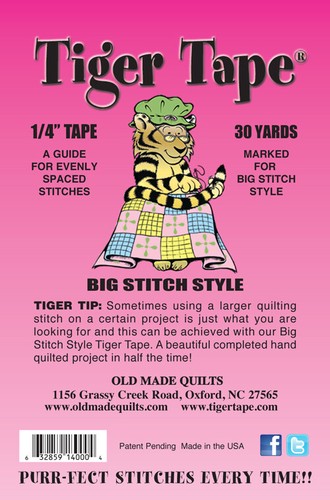 Tiger Tape from Old Made Quilts - 8 Styles - A Guide for Evenly Spaced ...