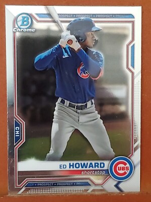 2021 Bowman Chrome Draft #198 Ed Howard CUBS | eBay