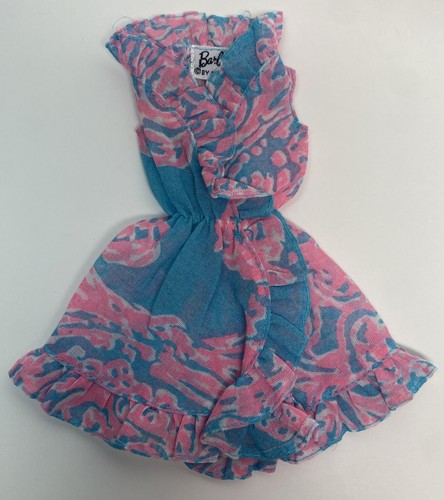 EUC Vintage Mattel Barbie Doll Ruffles'n Swirls #1783 Blue Pink Print ...