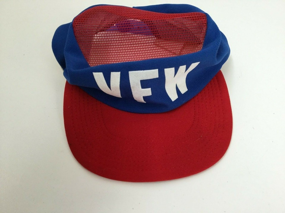 Vintage Semco VFW Mesh Trucker Hat Snapback Red White Blue Made in USA ...