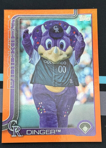 Topps Series 1 2025 SSP CO Rockies Mascot Card Dinger Orange Foil 4/25 ...