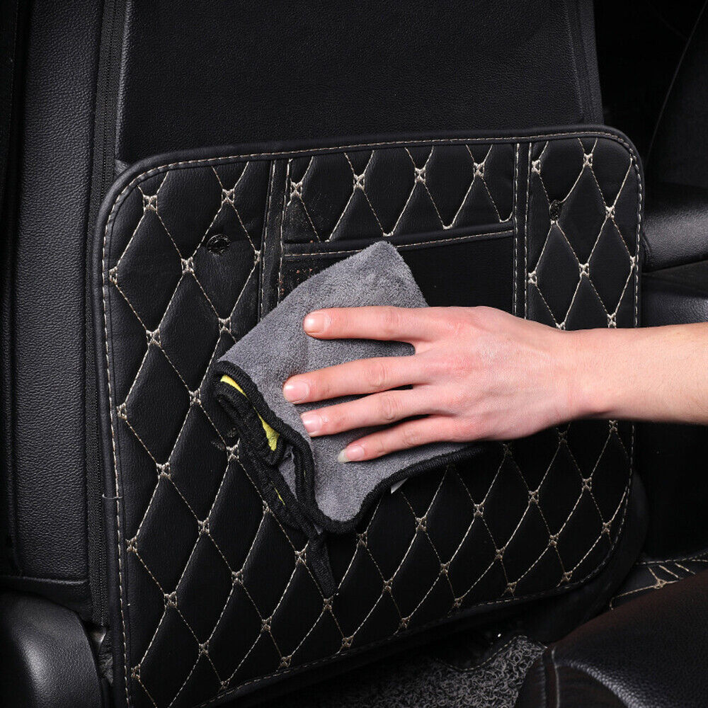 PU Leather Car Seat Back Anti-Kick Pad Mat Half-size Protector Cover ...