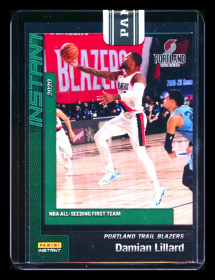 2019-20 PANINI INSTANT DAMIAN LILLARD GREEN NBA BUBBLE SEEDING MVP ...