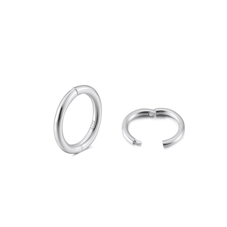 Sterling Silver 925 Solid hinged sleeper hoop earrings choose 6mm,8mm ...