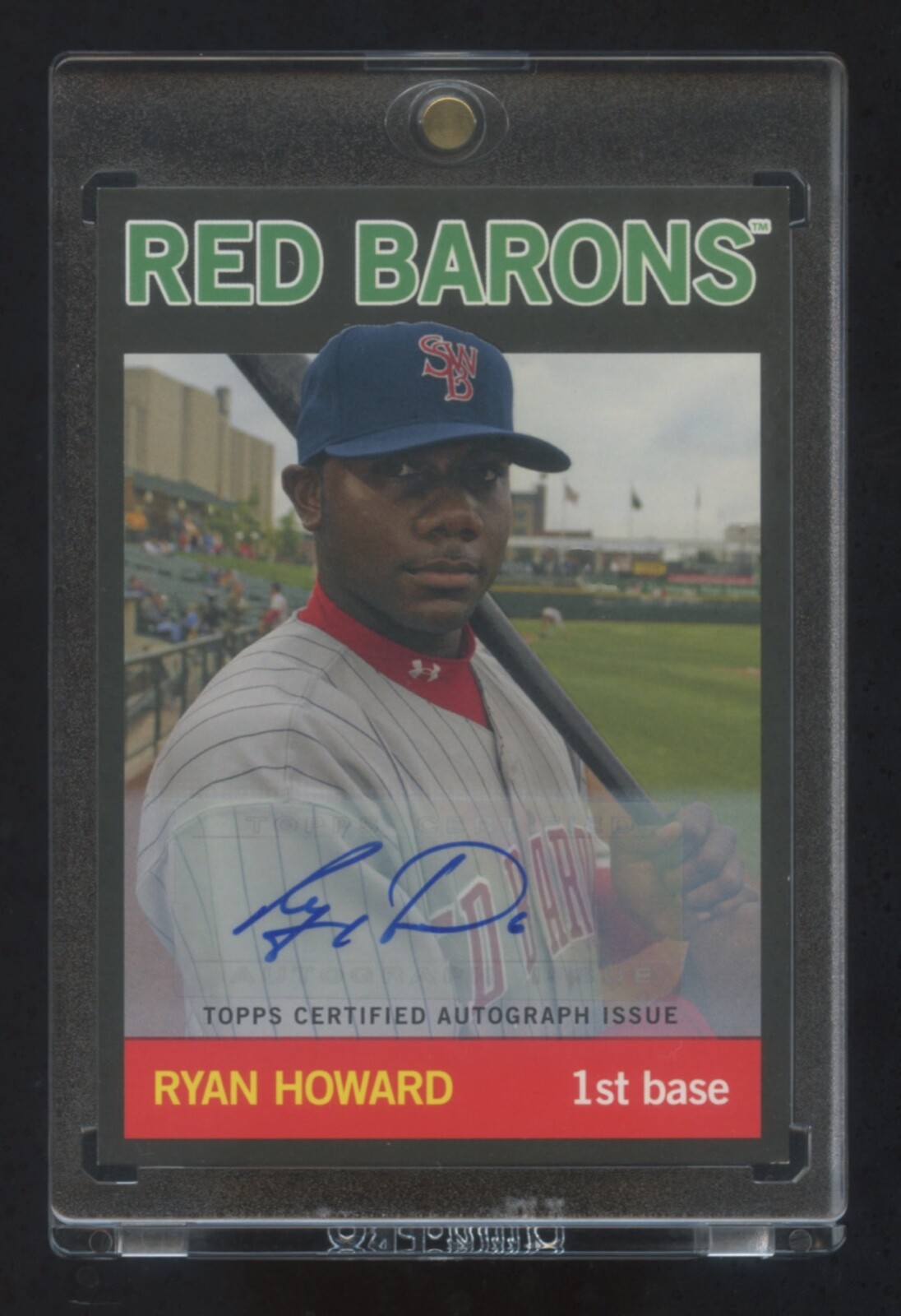 2021 TOPPS RYAN HOWARD RED BARONS 1/1 AUTOGRAPH BLACK SUPER RARE ...
