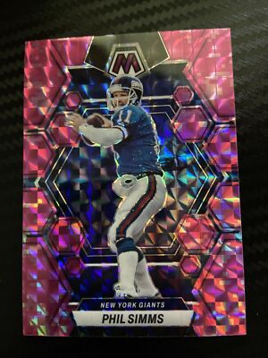 2023 Mosaic Pink Prizm Phil Simms Football Card 183 New York Giants | eBay