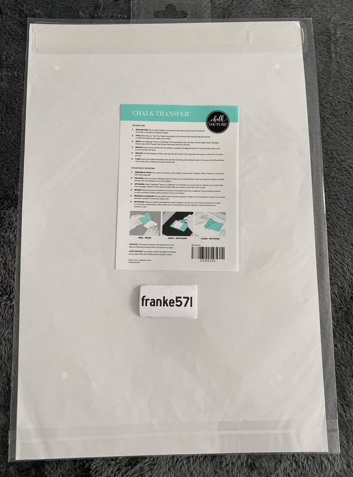Chalk Couture Transfer Bienvenue, Size C (12x18), New Retired | eBay