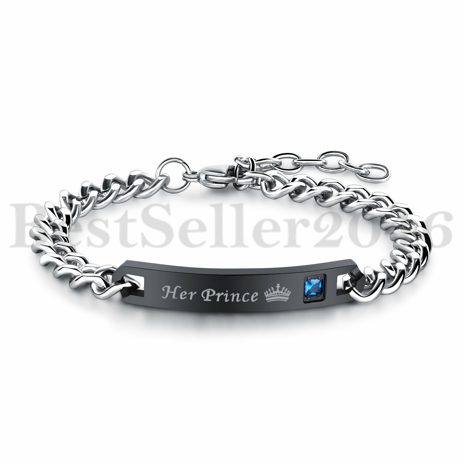 His Princess Her Prince Matching Couple Bracelet Men Women Stainless ...