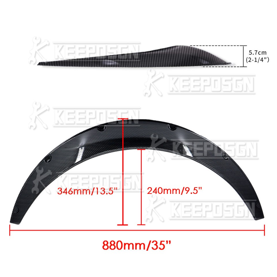 35" Carbon Look Over Fender Flares Widebody Kit For Volvo 200 240 260 ...