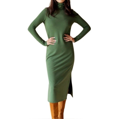 Emerson Fry Turtleneck Dress Moss Terry Organic Size XXS | eBay