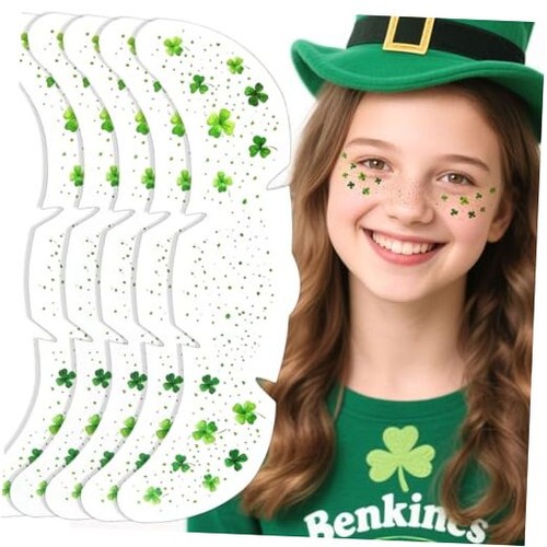 6 Sheets Shamrock Freckles for St. Patrick's Day Face & Body Stickers ...