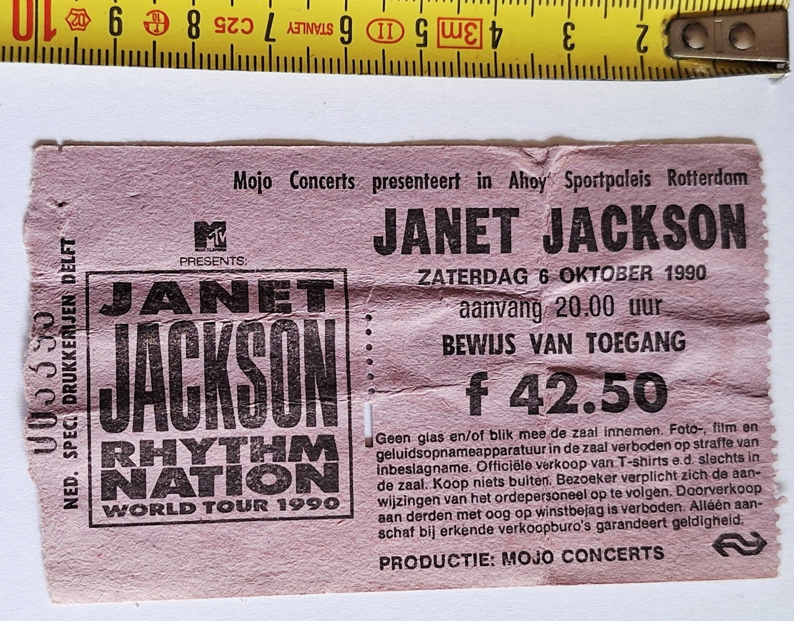 JANET JACKSON = ticket = 1990 = The Netherlands | eBay
