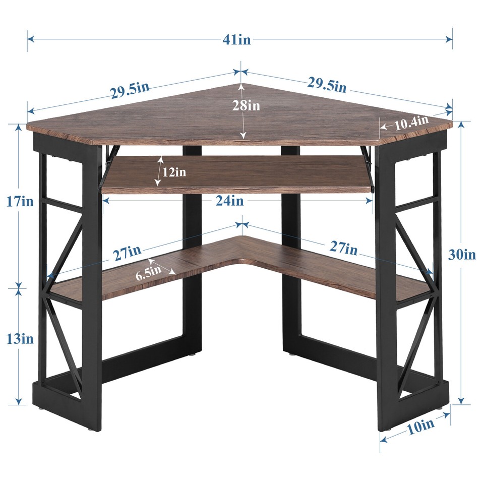 Triangle Corner Computer Desk Small Spaces Home Office Desk Laptop Work ...