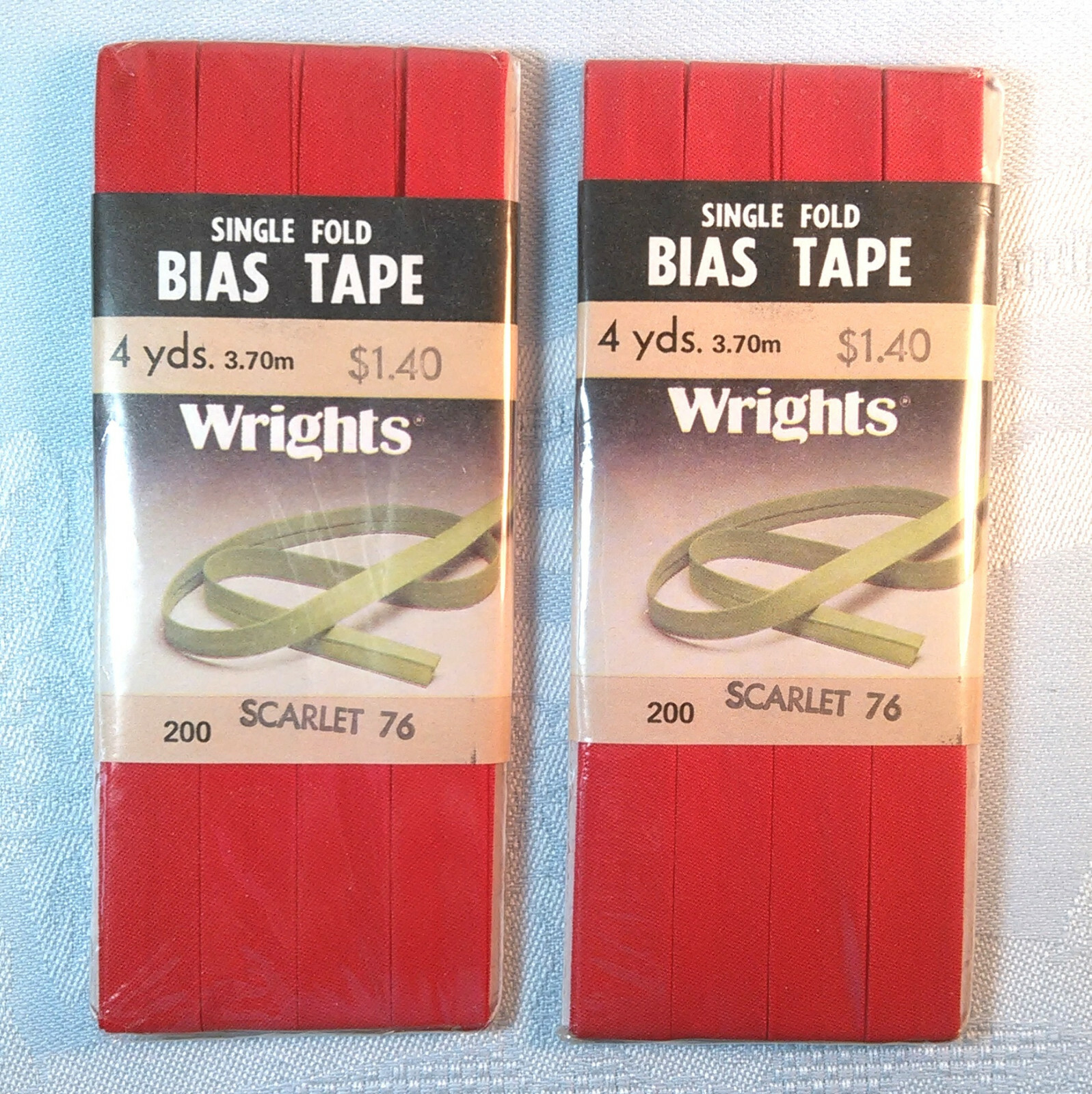 8 yards Scarlet Red BIAS TAPE lot 1/2