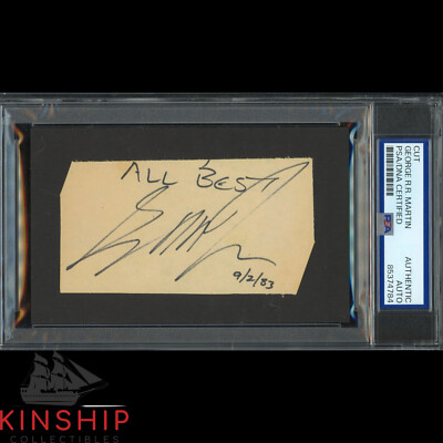 George RR Martin signed Inscribed Cut PSA DNA Slabbed Game of Thrones ...