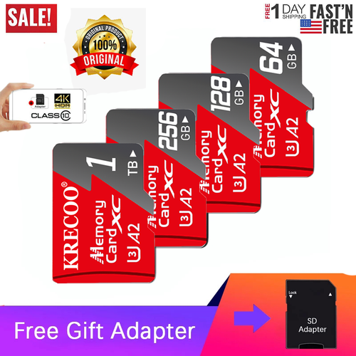 Micro SD Card 256/512GB 1TB TF Class 10 Memory Card for Smartphones ...