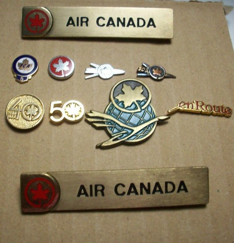 TCA AIR CANADA BOYD BOND EMPLOYEE TAGS 2 BIRKS 10K PINS 2 STERLING TIE ...