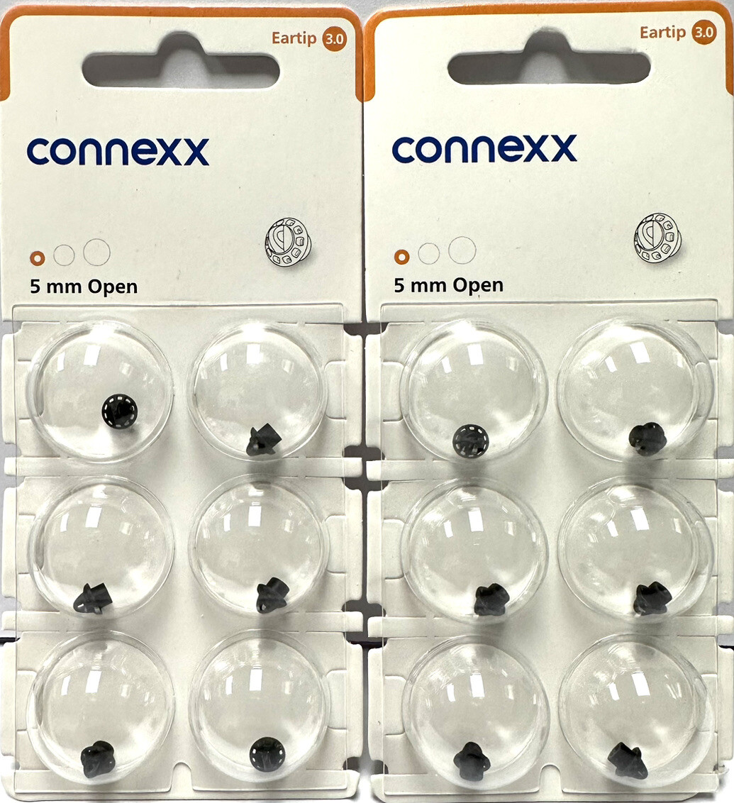 2 Pack 5mm Open Connexx 3.0 Eartip Dome. Fits Signia Rexton Widex ...