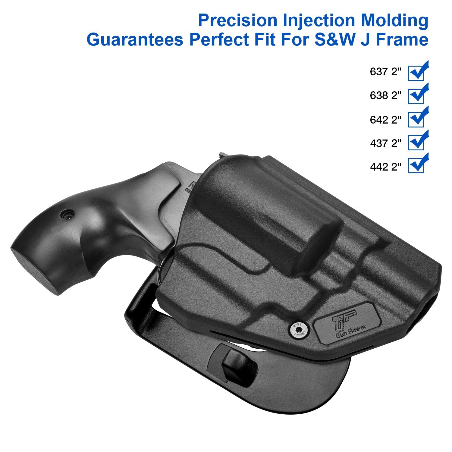 Gun&Flower Holster Fits S&W J Frame 637 642 638 437 442 2" Fast Draw ...