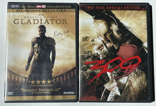 Gladiator Russell Crowe & 300 Gerard Butler DVD Bundle ~ Very Good! | eBay