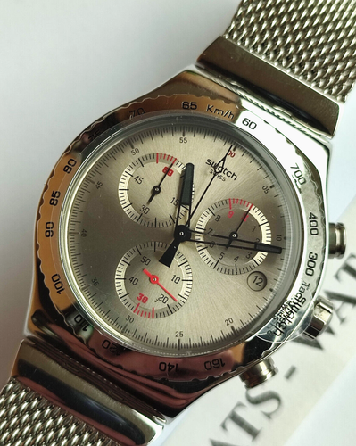 SWATCH Irony Nouveau Chrono YVS405G Argenté Neuf | eBay