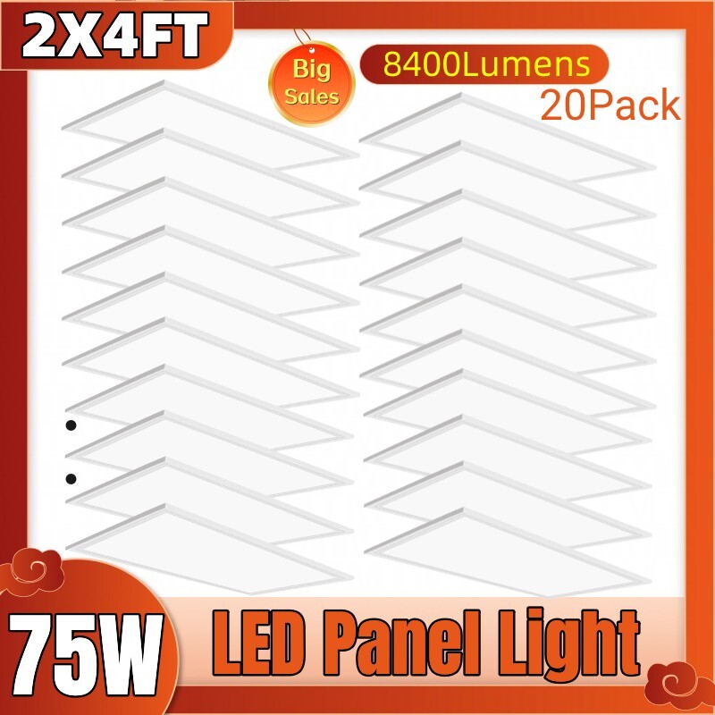 2x4 LED Ceiling Light, 75Watt Flat Ultra-Slim Dimmable Edge Lit LED ...