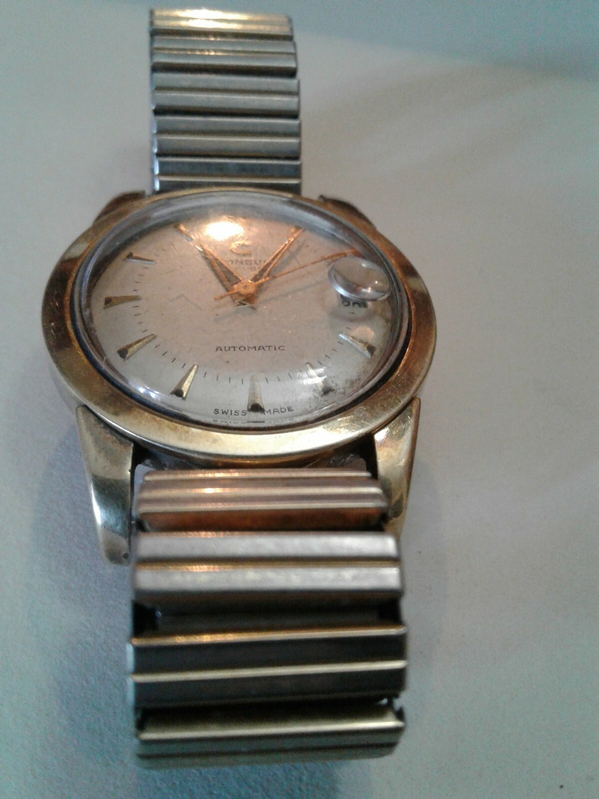 Consul Vintage Bidynator120,30Rubis Automatic Mens Watch w/14k gf.Bezel ...