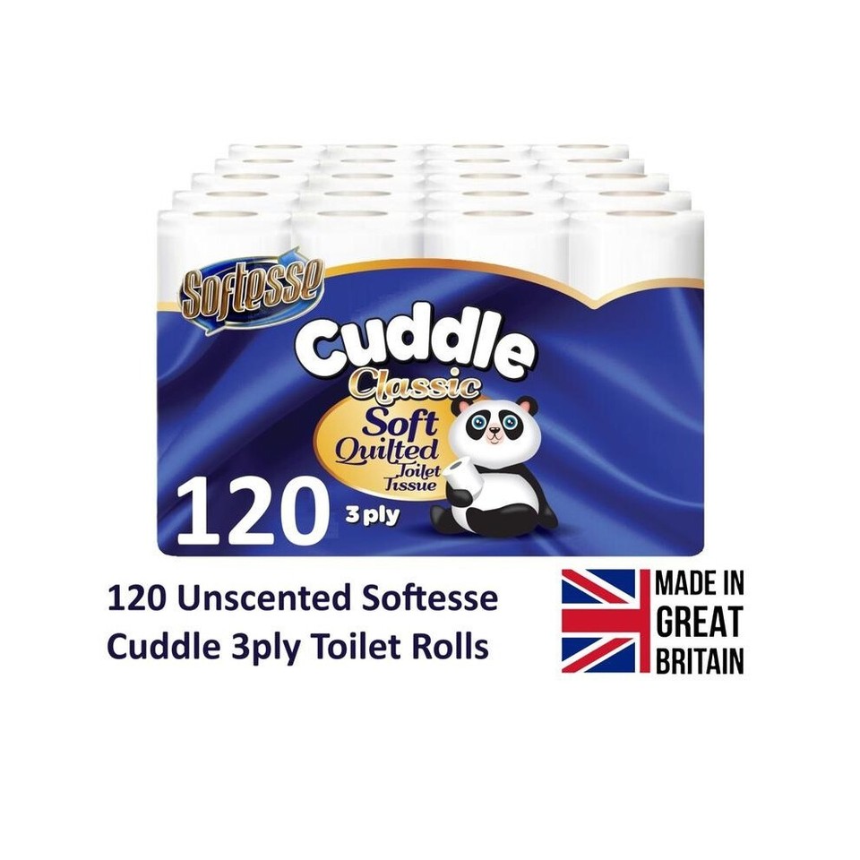Softesse Cuddle Toilet Rolls 3 Ply Quilted Tissue 120 Pack Bulk Soft ...