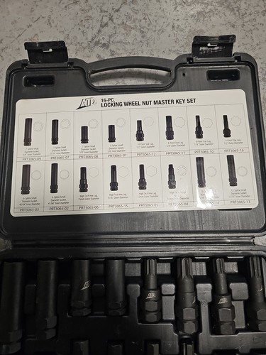 16pc ATD Locking Wheel Nut Master Key Set 3065 - Extra Long Thin Wall ...