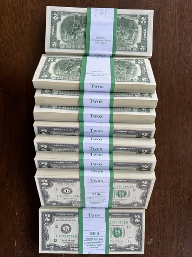 30 Brand NEW $2 Bills Uncirculated Consecutive Serial# Two Dollar REAL ...