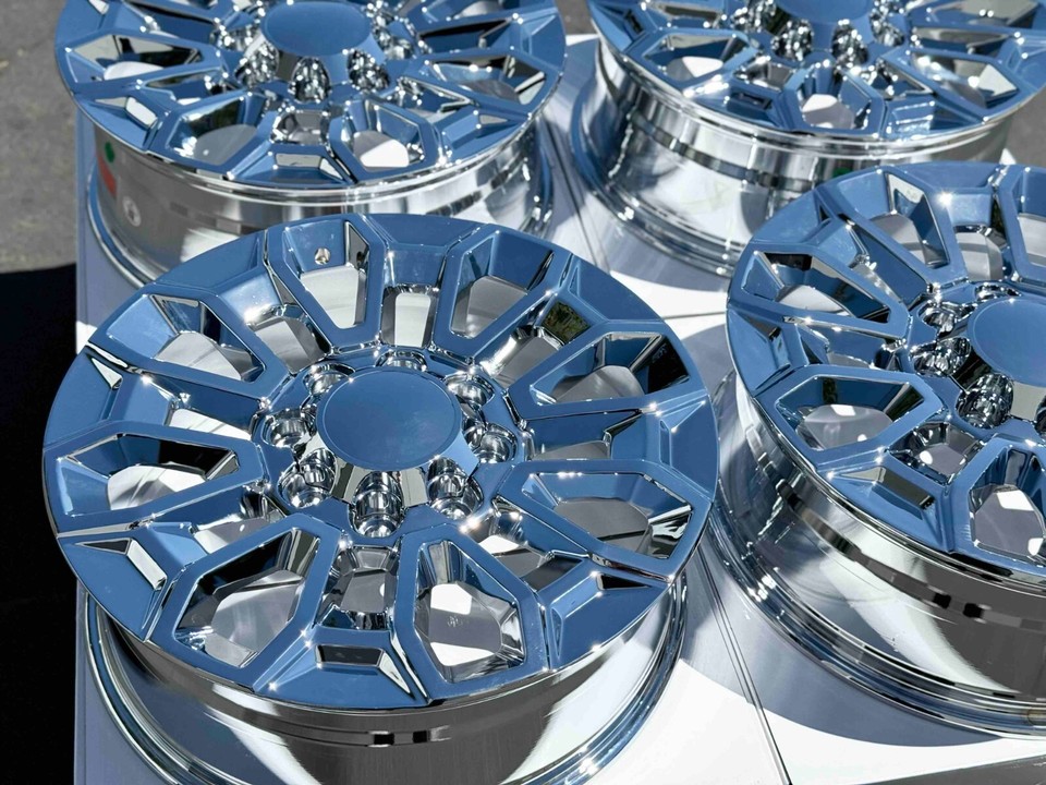 22" Chrome Wheels 22x8.5 8x180 Rims 2500 3500 Chevy Silverado GMC ...